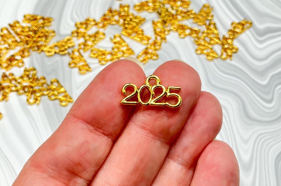 Gold 2025 Charms, Year Charms, Number Charms, 9x16.5mm (SP1900605G) - Etsy