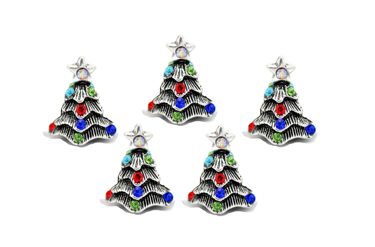 5pc Pkgs Christmas Tree Charm Beads Tree Charms Bulk | Etsy