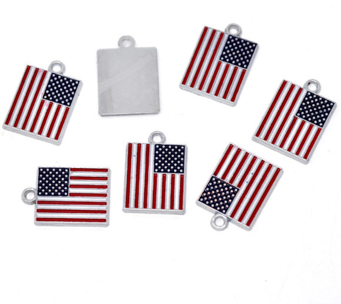 5pc Pkgs US Flag Charms United States Flag Charms - Etsy