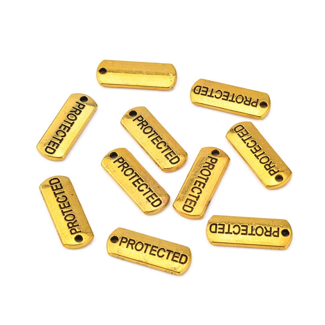 10pc Pkgs PROTECTED Charms PROTECTED Pendants Antique Gold Positive ...
