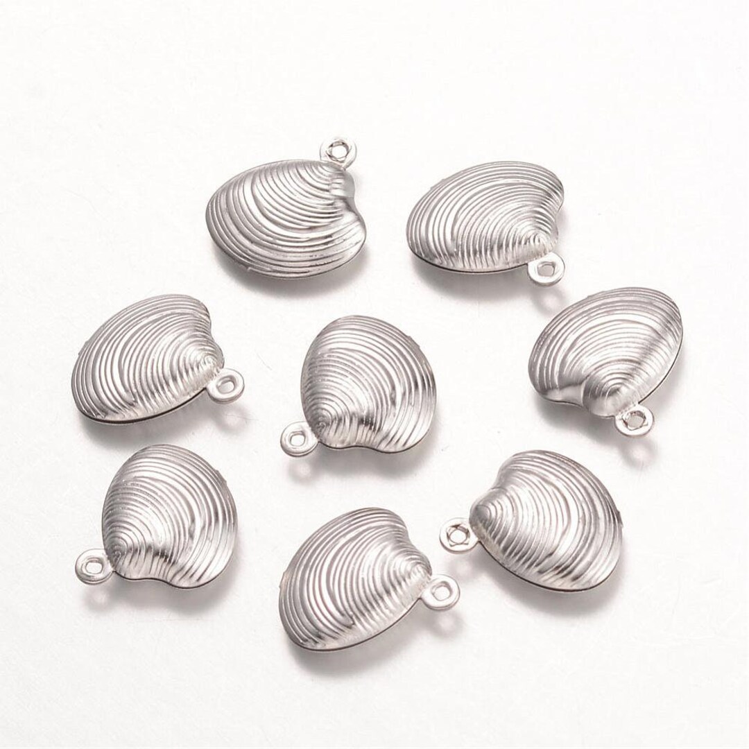50pc Pkgs Sea Shell Charms Tropical Charms Sea Shell Charms Clam Shell ...