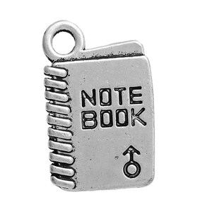 5pc or 10pc Pkgs Note Book Charms Teacher Charms School Charms Office ...