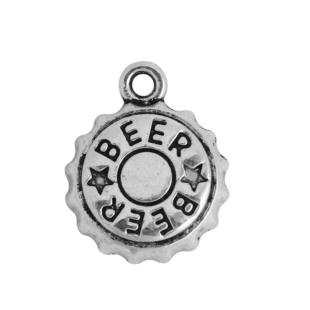 Silver Beer Cap Charms, BEER Charms, Drink Charms, Party Charms ...
