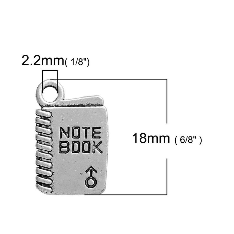 5pc or 10pc Pkgs Note Book Charms Teacher Charms School | Etsy