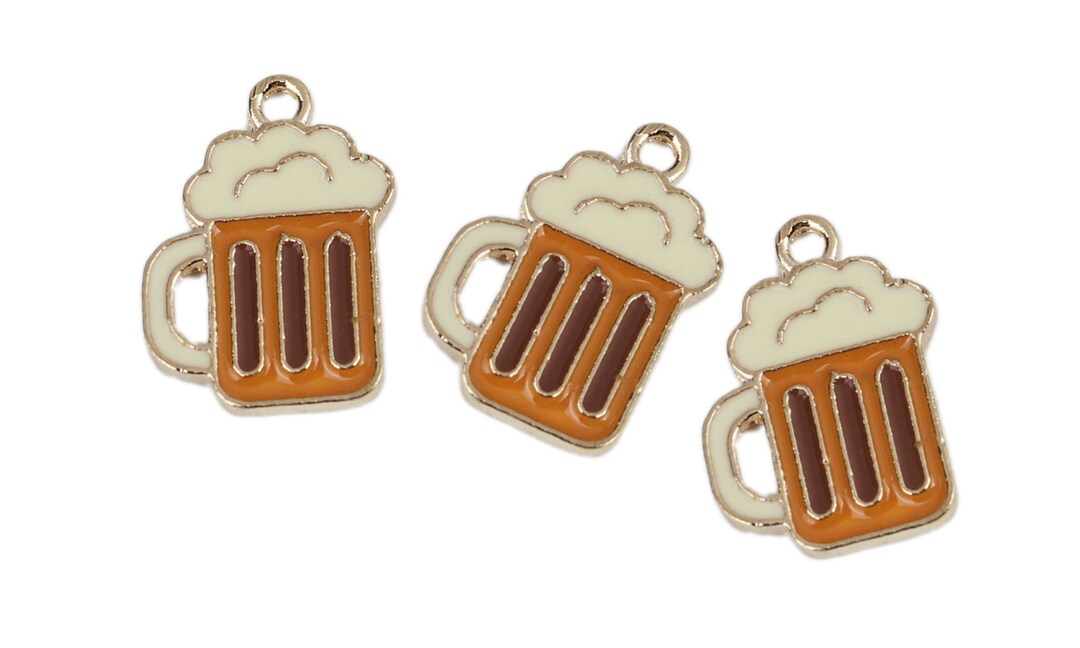 10pc Pkgs Gold Plated Beer Mug Charms Beer Drink Charms Drink Charms ...