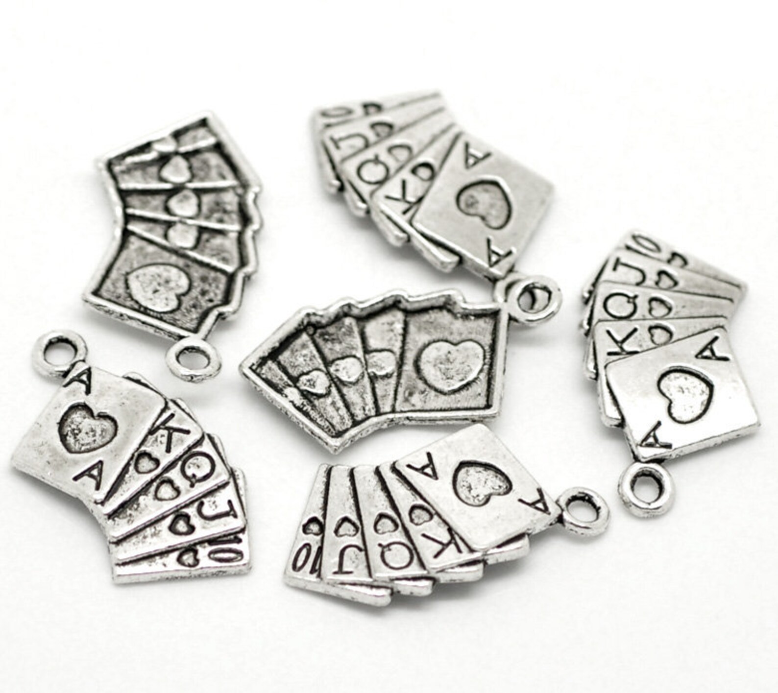 10pc Pkgs Playing Card Charms Poker Charm Blackjack Charm - Etsy