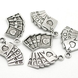 10pc Pkgs Playing Card Charms Poker Charm Blackjack Charm Card Game ...