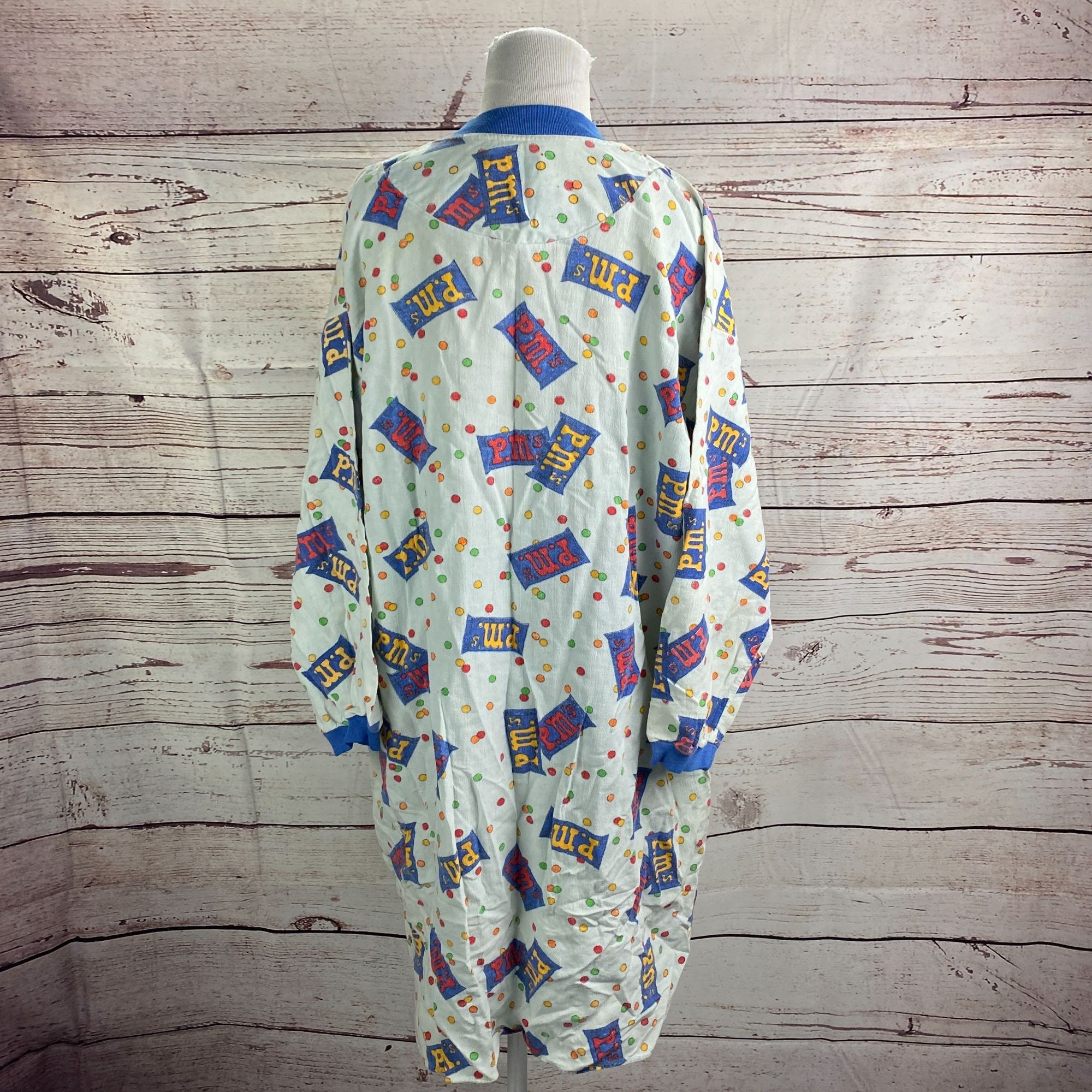 Vintage 80s M&ms Candy PM Sleep Shirt Pajama Nightgown Sz L White ...