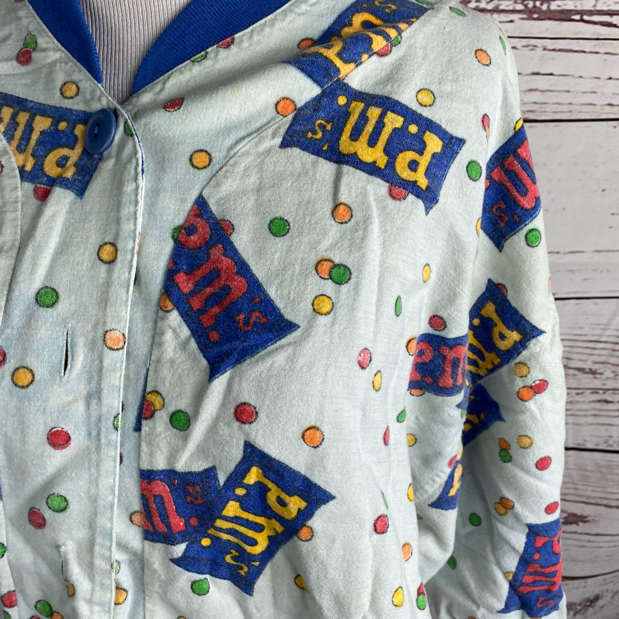 Vintage 80s M&ms Candy PM Sleep Shirt Pajama Nightgown Sz L White ...