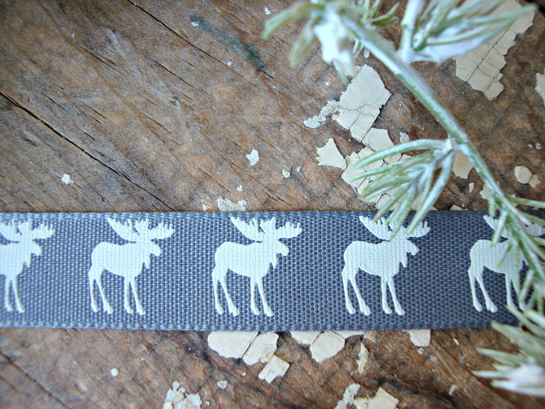 20 METER ROLL - Designer Simply Ribbons Berisfords Gray and White North ...