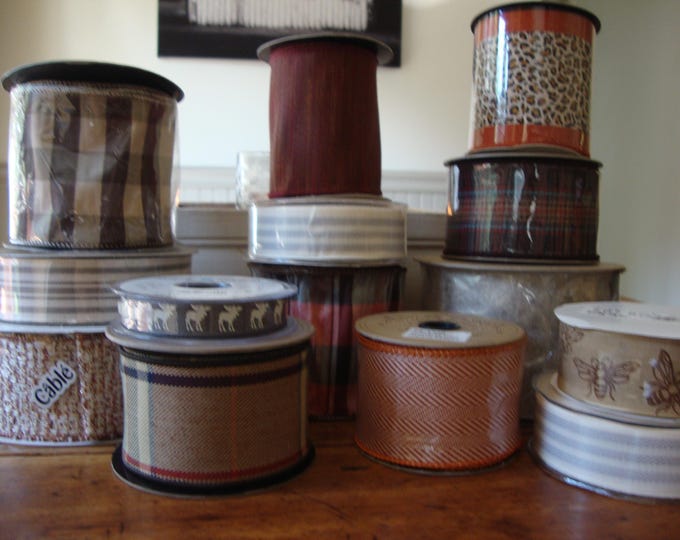 SALE- Extra Large Lot of Designer Fall Rolls of Ribbon-d.stevens-simply ...