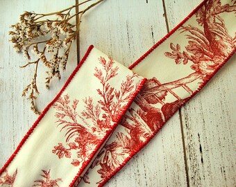 Red French Toile | Etsy