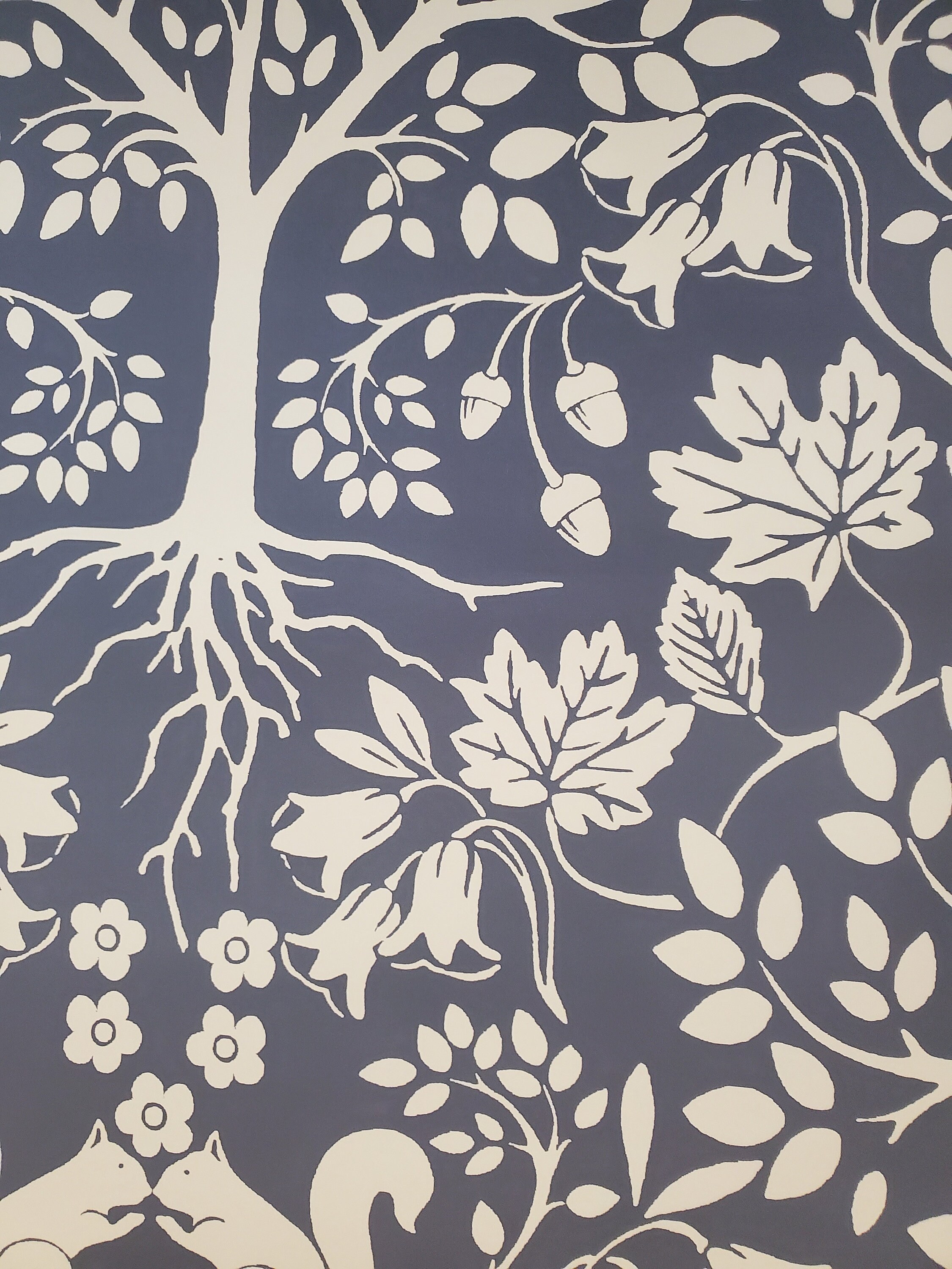 Leo Navy Tree Woodland Animal Scandinavian Wallpaper AST3778 - Etsy