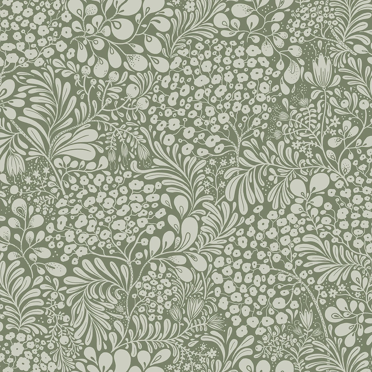Siv Dark Green Botanical Wallpaper 65125 - Etsy UK