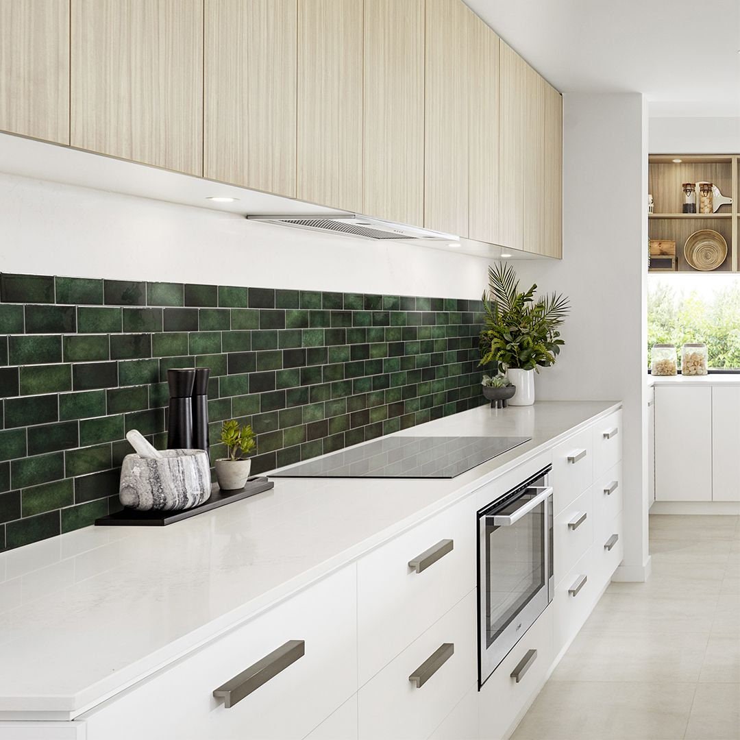 Smart Tiles Metro Fiona Green Subway Peel and Stick Tile Backsplash ...