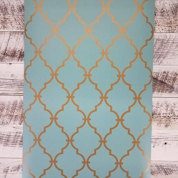 Teal Quatrefoil Pattern