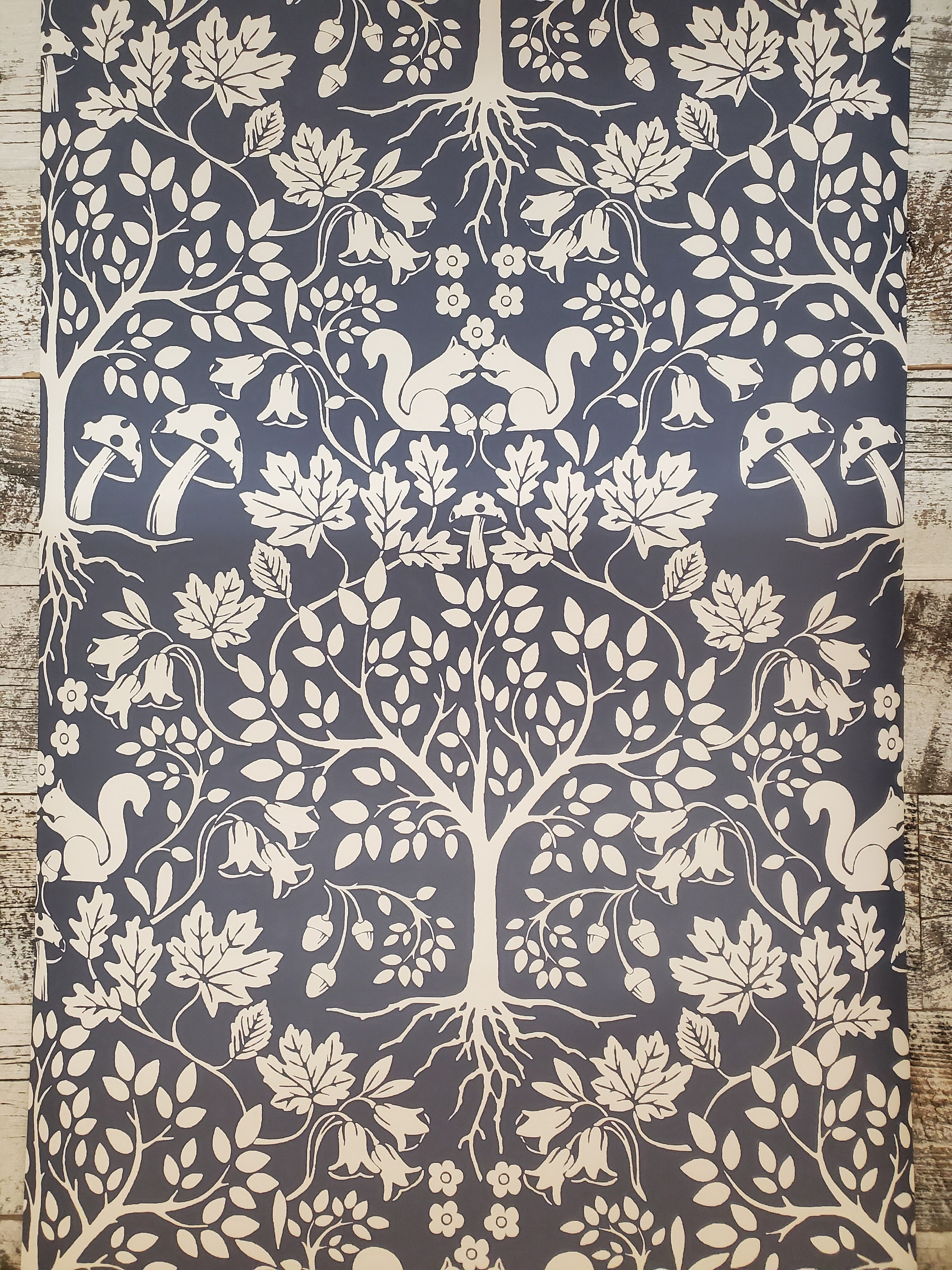 Leo Navy Tree Woodland Animal Scandinavian Wallpaper AST3778 - Etsy