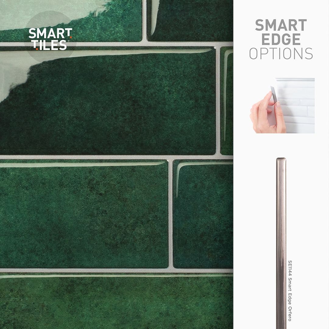 Smart Tiles Metro Fiona Green Subway Peel and Stick Tile Backsplash ...