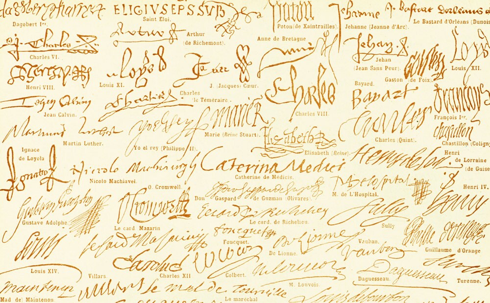 1897 Autograph Signatures Antique Print Larousse Large Size 115 Years ...