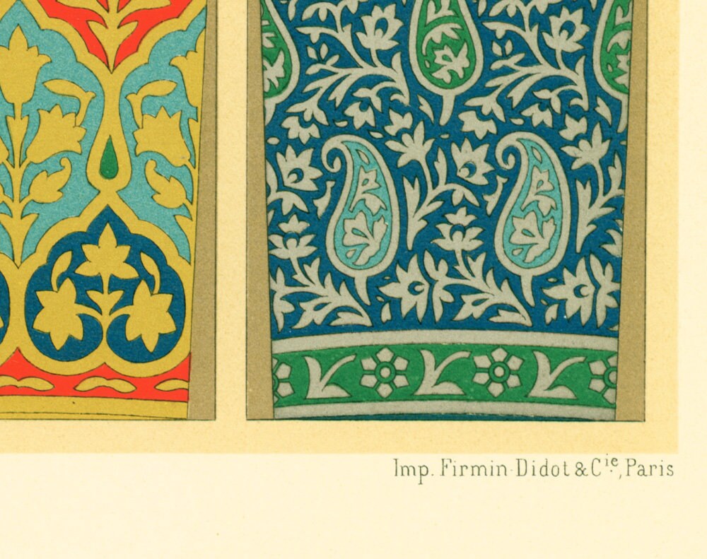 1885 Interlace. Original Antique Print of Celtic Ornaments, Geometric ...