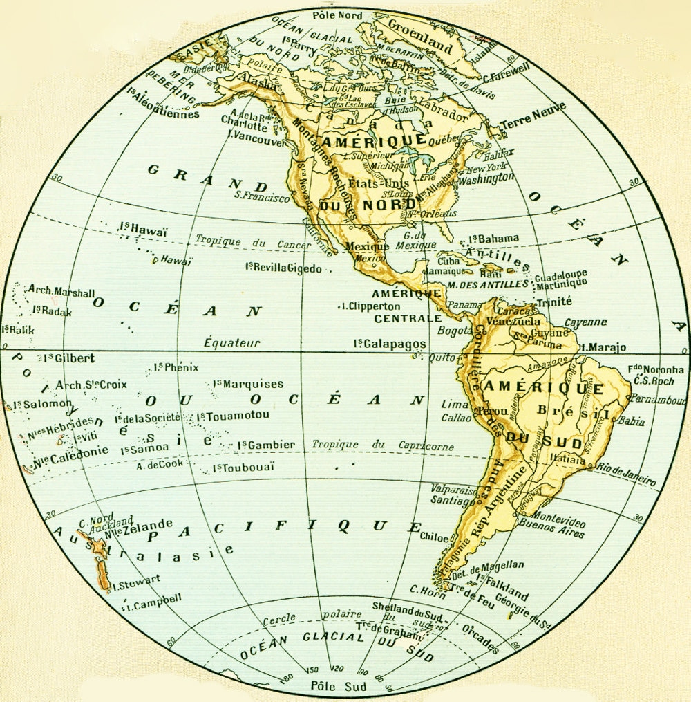 1897 Antique World Map Planisphere Larousse Large Size 115 | Etsy