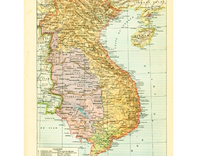1933 Vintage Map of France. Antique Historical Map. Encyclopedia ...