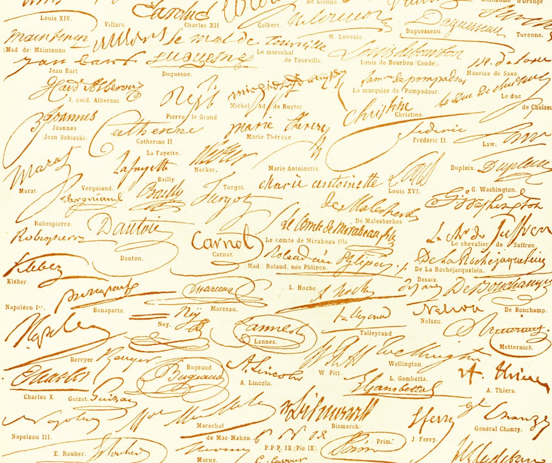 1897 Autograph Signatures Antique Print Larousse Large Size 115 Years ...