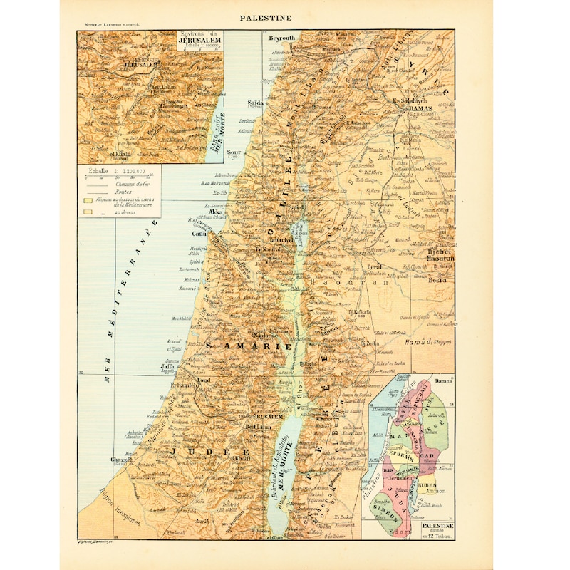 Antique Wall Map - Etsy