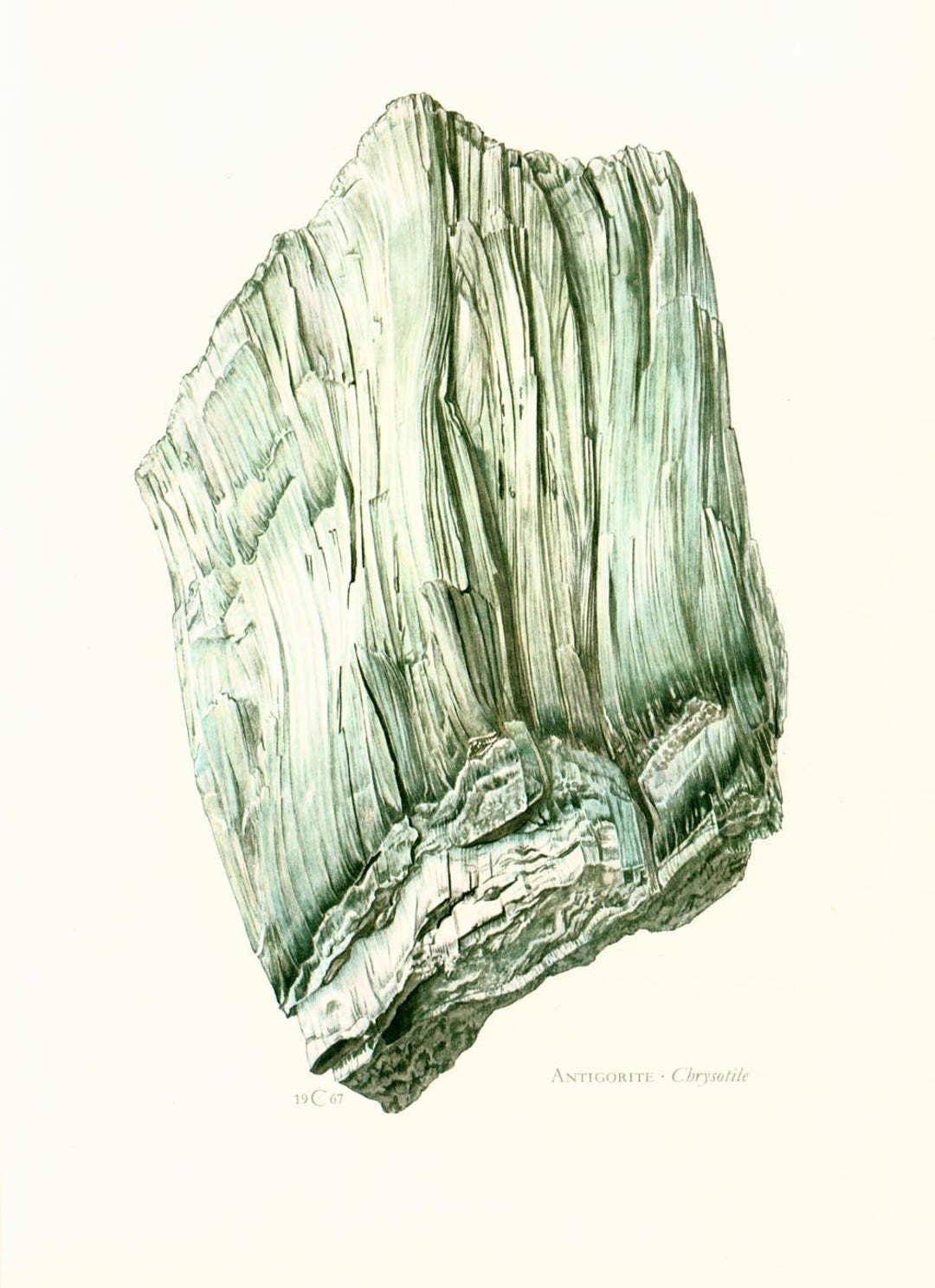 1970 Vintage Serpentine Illustration. Semiprecious Stones Print. Rocks ...
