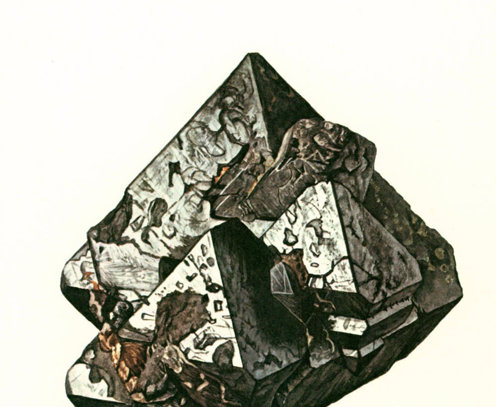 1970 Vintage Magnetite Illustration. Oxide of Iron Mineral - Etsy