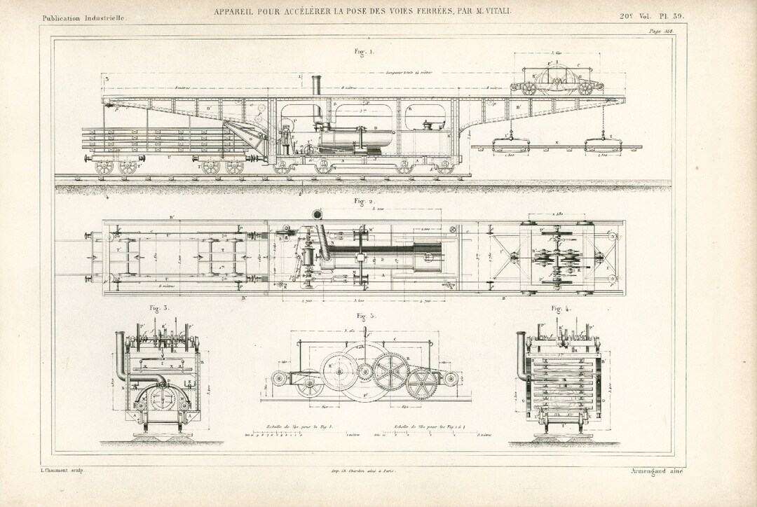 1872 Railway Engines Antique Poster - Classic Steam Train Print ...