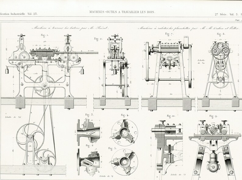 1877 Antique Woodworking Machine Tools manufacture Patent | Etsy