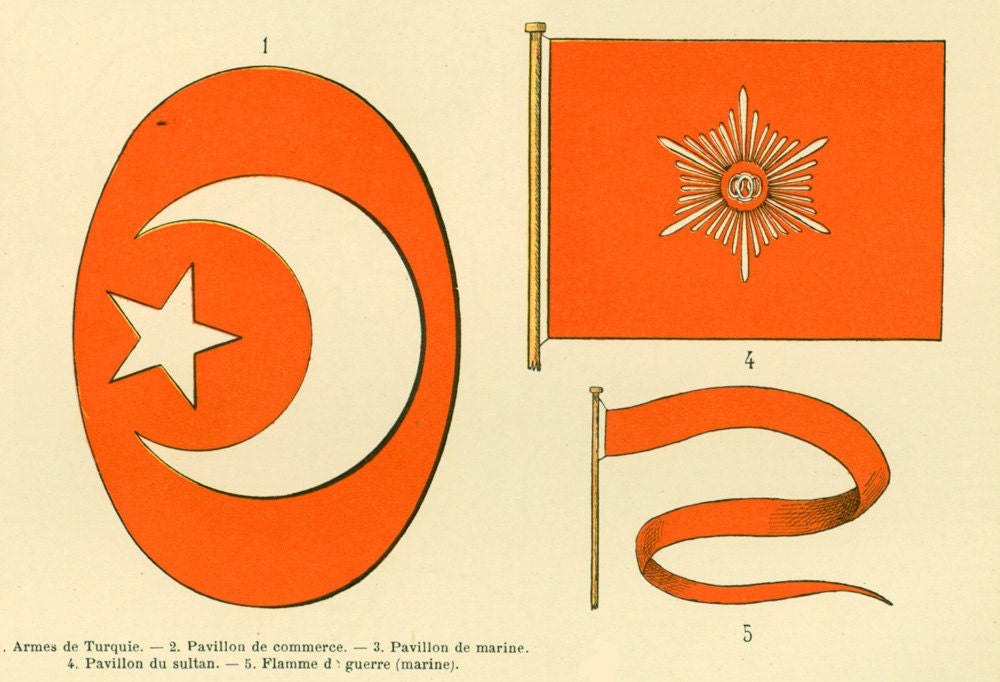 1897 Ottoman Empire Uniforms Flags Turkey Turkish Army - Etsy Canada