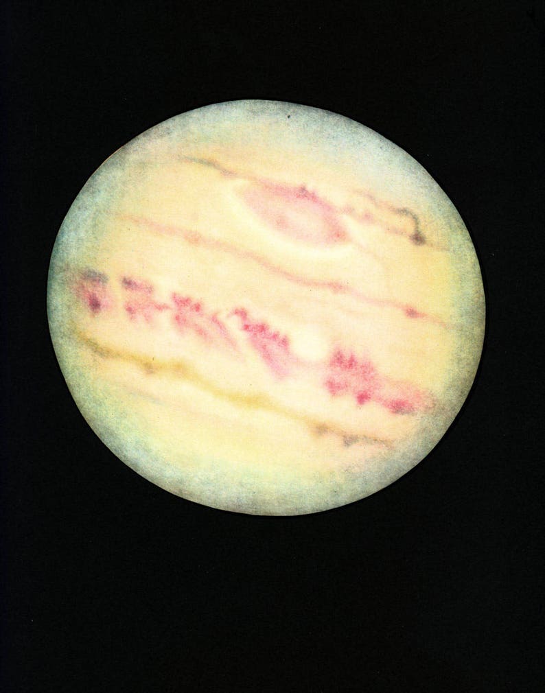 1955 Vintage Jupiter Image. Jupiter Planet. Solar System. Astronomical ...