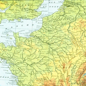 1933 Antique Map of France. Antique French Map. Encyclopedia Larousse ...