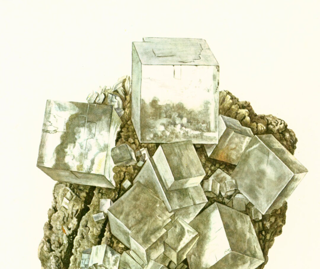 1970 Vintage Rock Salt Illustration. Halite. Antique Earth - Etsy