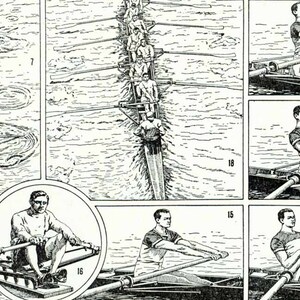 1933 Antique Rowing Print Watercraft Racing Shell Outrigger - Etsy