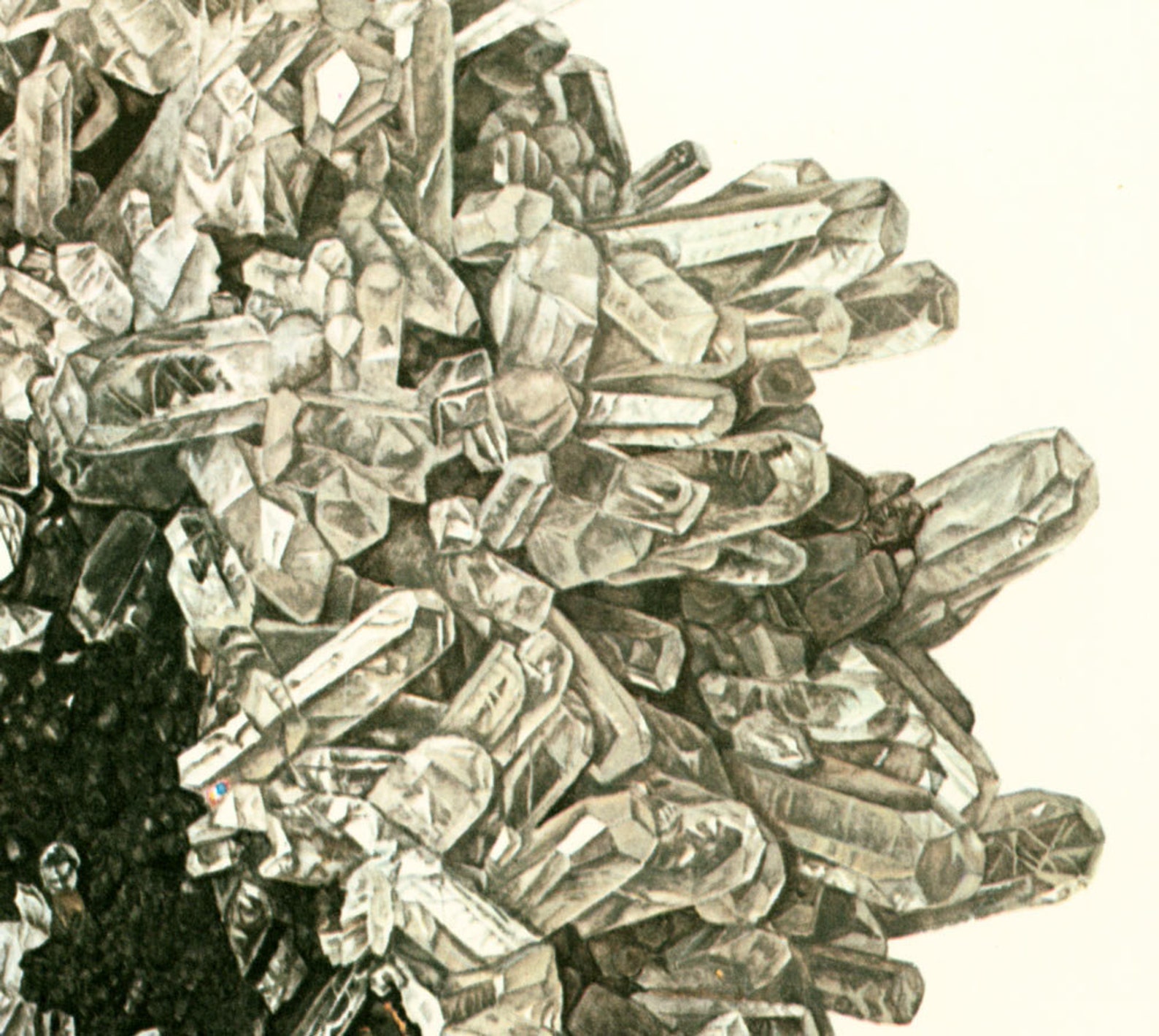 1970 Vintage Calcite Illustration. Antique Earth Science. Rocks ...