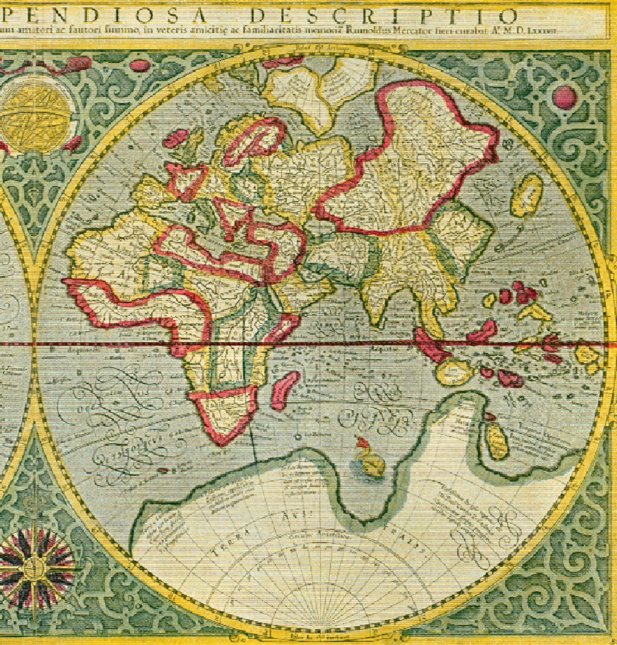 1908 Mercator Cylindrical Projection for Navigation, Antique Map Print ...