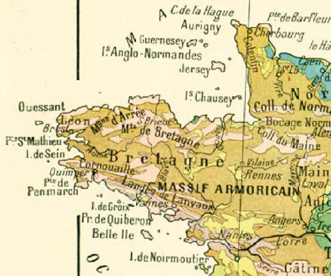 1922 France Map Large Size Antique Print Physical and - Etsy