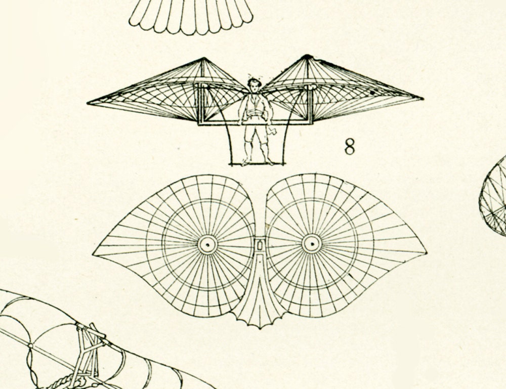 1897 Antique Kite, Aviation, Flying Machine, Antique Large Size ...
