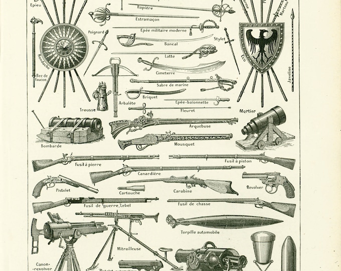 1897 Antique Weapons Army Military Antique Large Size - Etsy