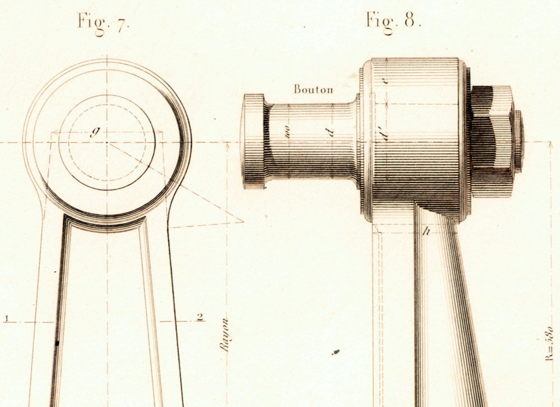 1853 Antique Crank Mechanism Machine Patent Print Engineering Gift 140 ...