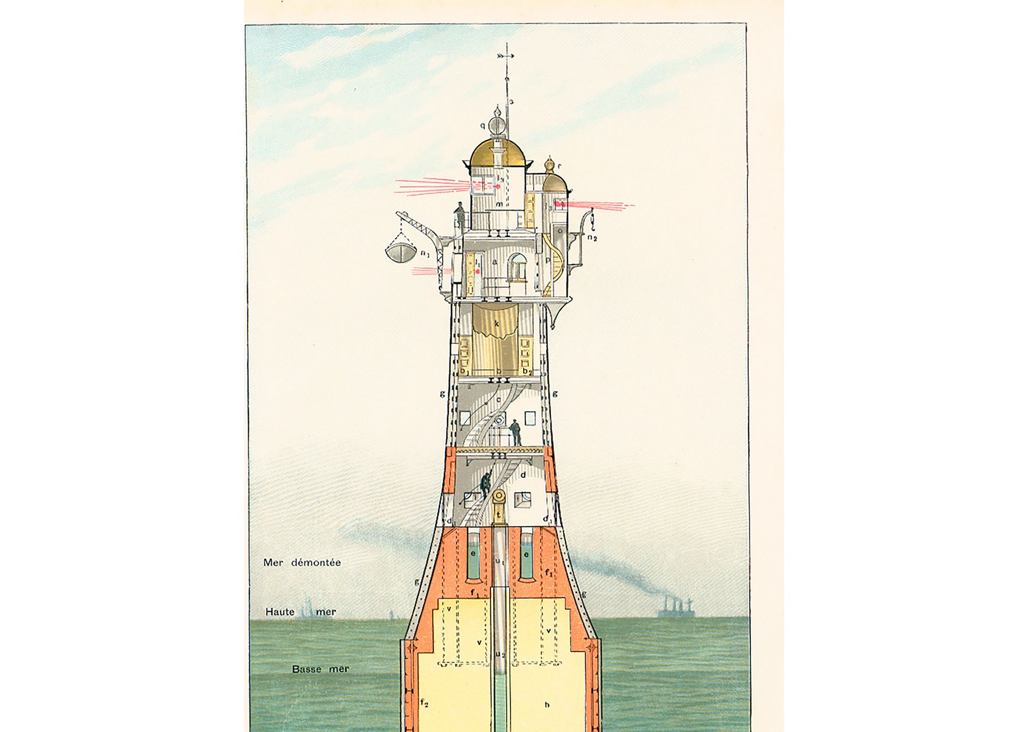 1908 Antique Lighthouse Patent Print. Architecture Building Ancient ...