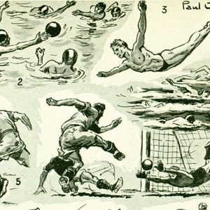 1948 Antique Sports Print. Vintage Etching. Physical Education ...