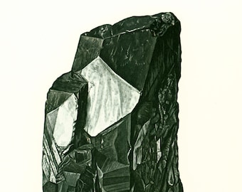 1970 Vintage Sphalerite Illustration. Antique Crystal Prints. | Etsy