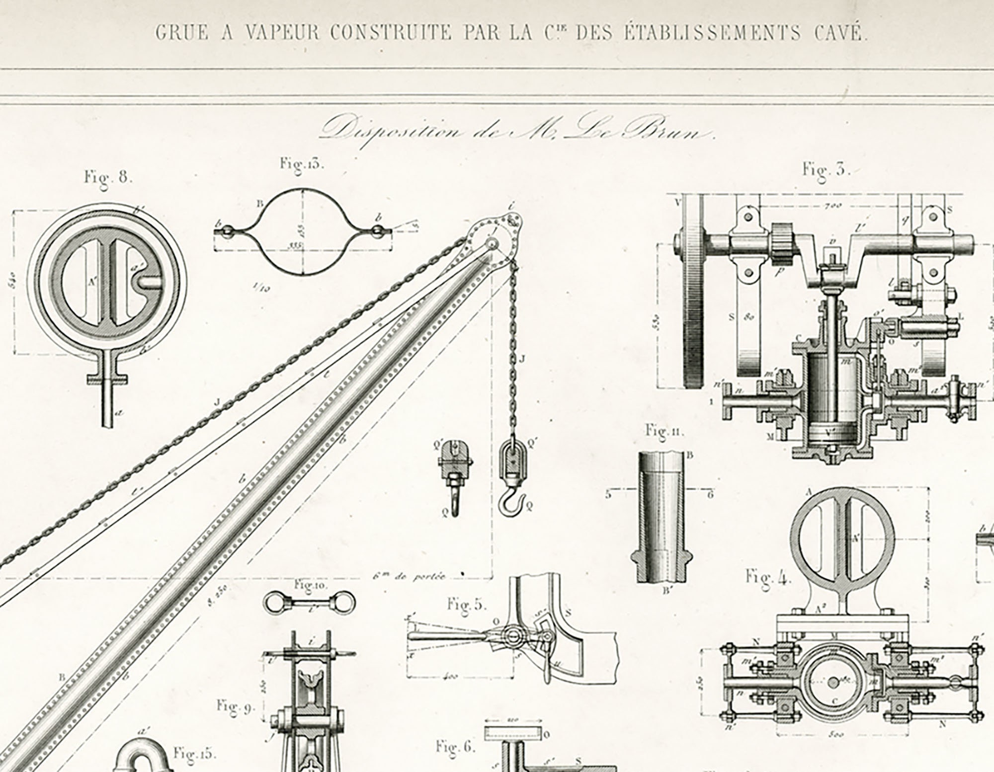 1857 Antique Construction Patent Print. Crane Patent Wall Art. - Etsy