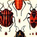 1960 Vintage Black and Red Bug Print. Bugs Illustrations. - Etsy