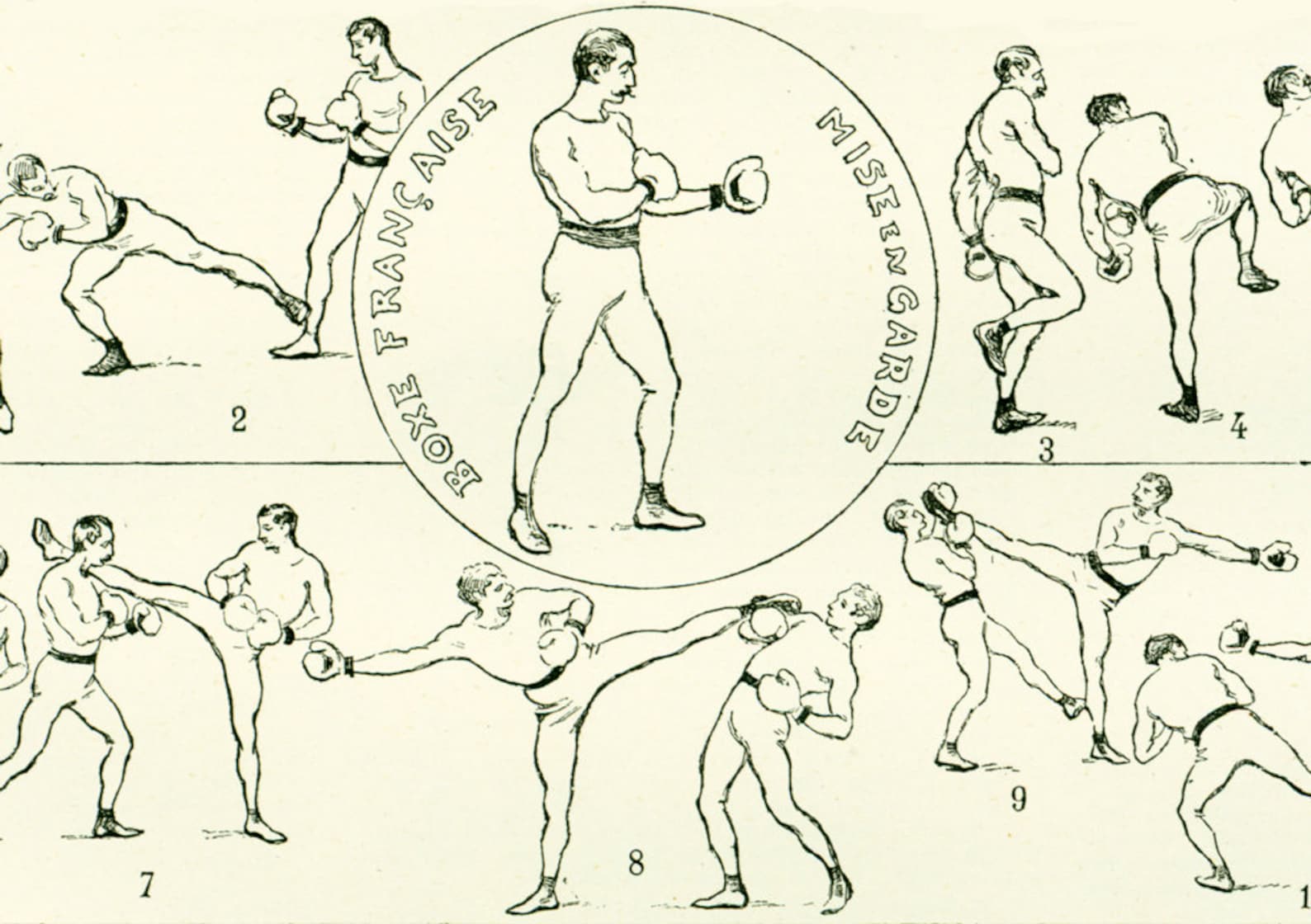 1897 Boxe Teaching Antique Print Larousse Sports 1900 Boxing - Etsy