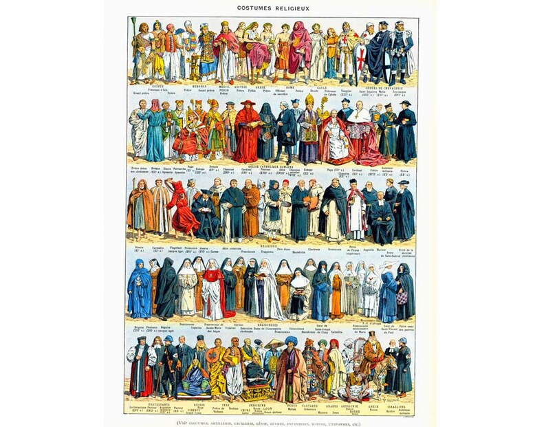 1933 Antique Religious Garments Costume Folk Art Clothing Larousse ...
